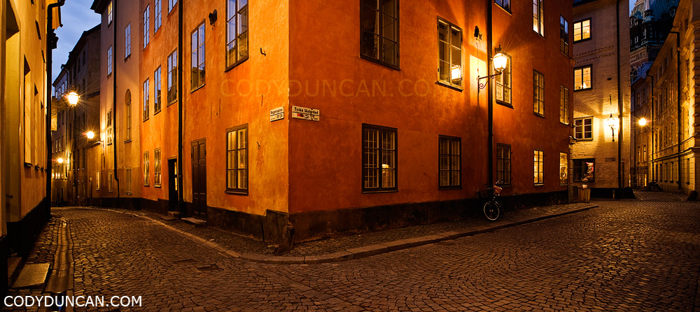 Stockholm, Sweden travel photography: Gamla Stan (old town) night ...