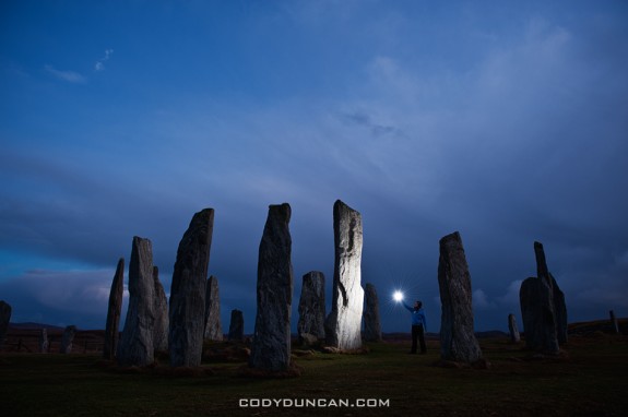 Off Camera Flash on Callanish standing stones at night, Isle of Lewis ...